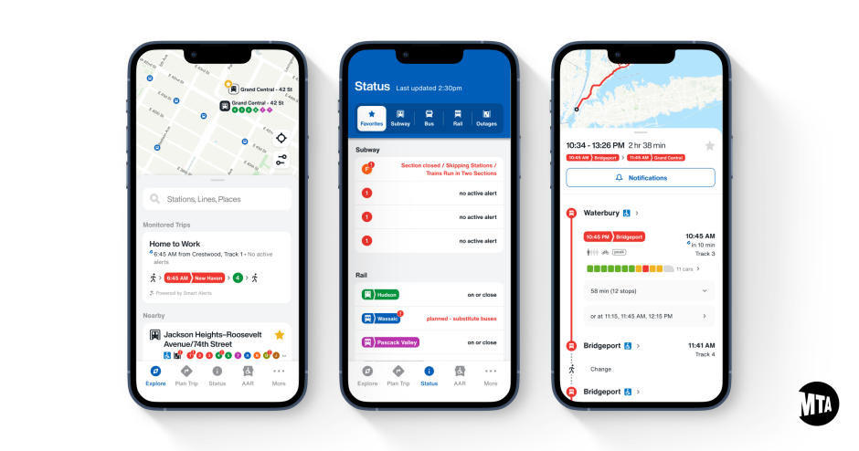 MTA official apps: MTA, TrainTime